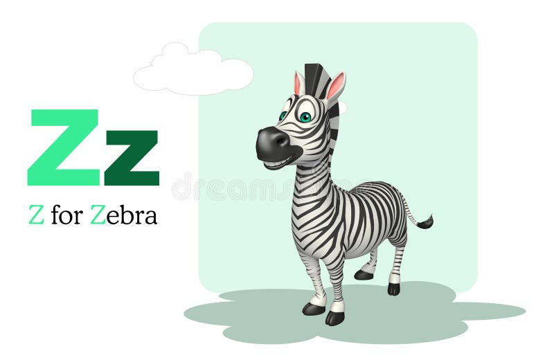 Zebra with alphabet stock illustration. Illustration of poster - 70045604