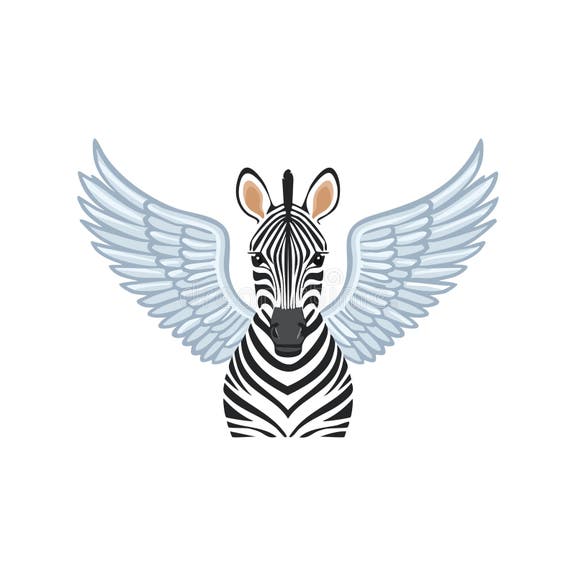 Zebra with Angel Wings stock vector. Illustration of design - 361491355