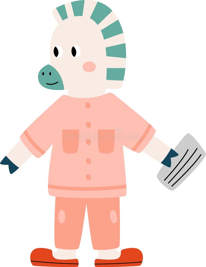 Zebra Animal Doctor stock vector. Illustration of character - 289745156
