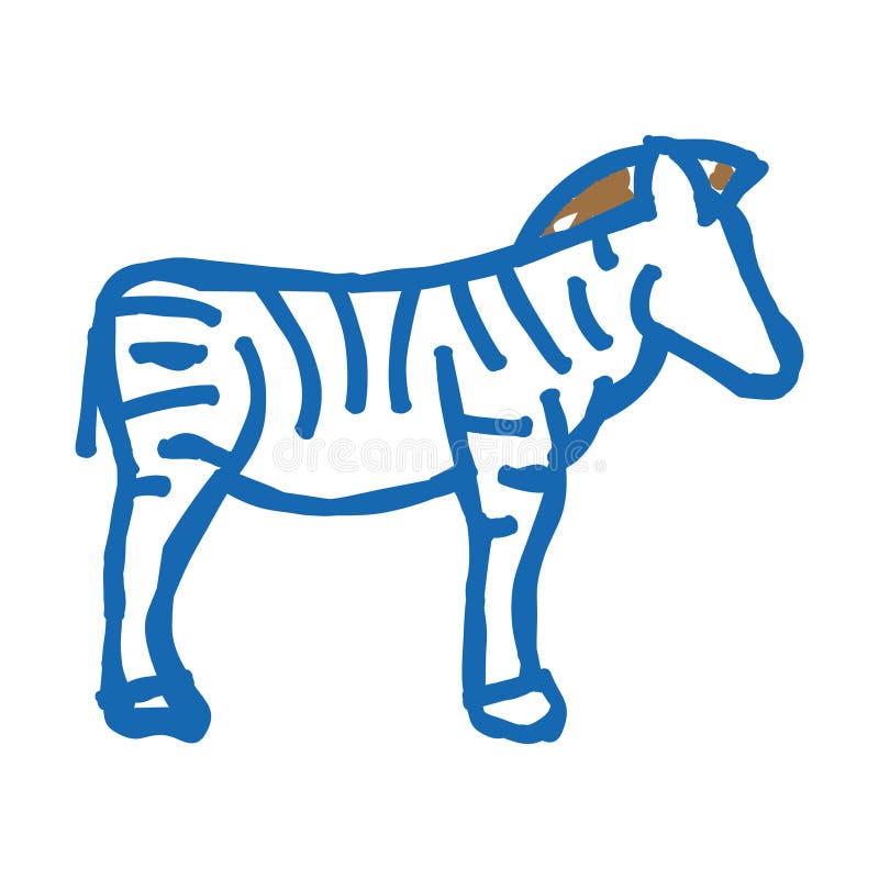 Zebra Animal Icon Doodle Illustration Stock Vector - Illustration of ...