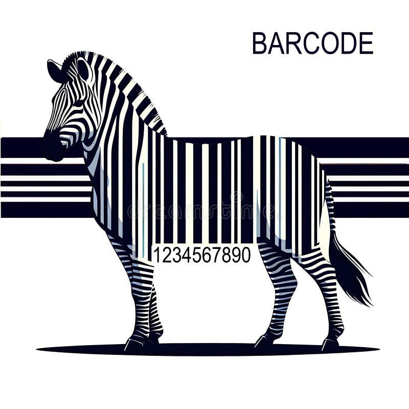 Zebra with Barcode. Concept Art Stock Illustration - Illustration of ...