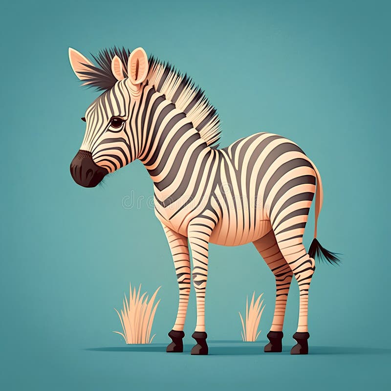 Zebra on a Blue Background. Vector Illustration of a Wild Animal Stock ...