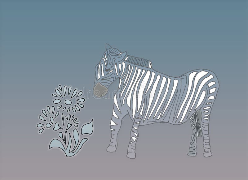 A zebra in blue stock illustration. Illustration of logo - 214857245