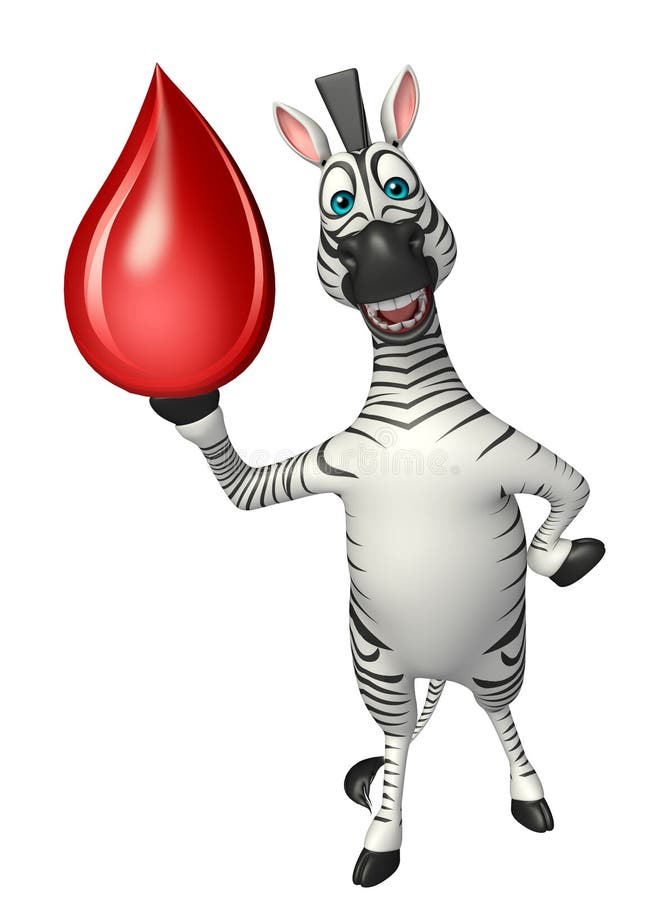 Zebra Cartoon Character with Blood Drop Stock Illustration ...