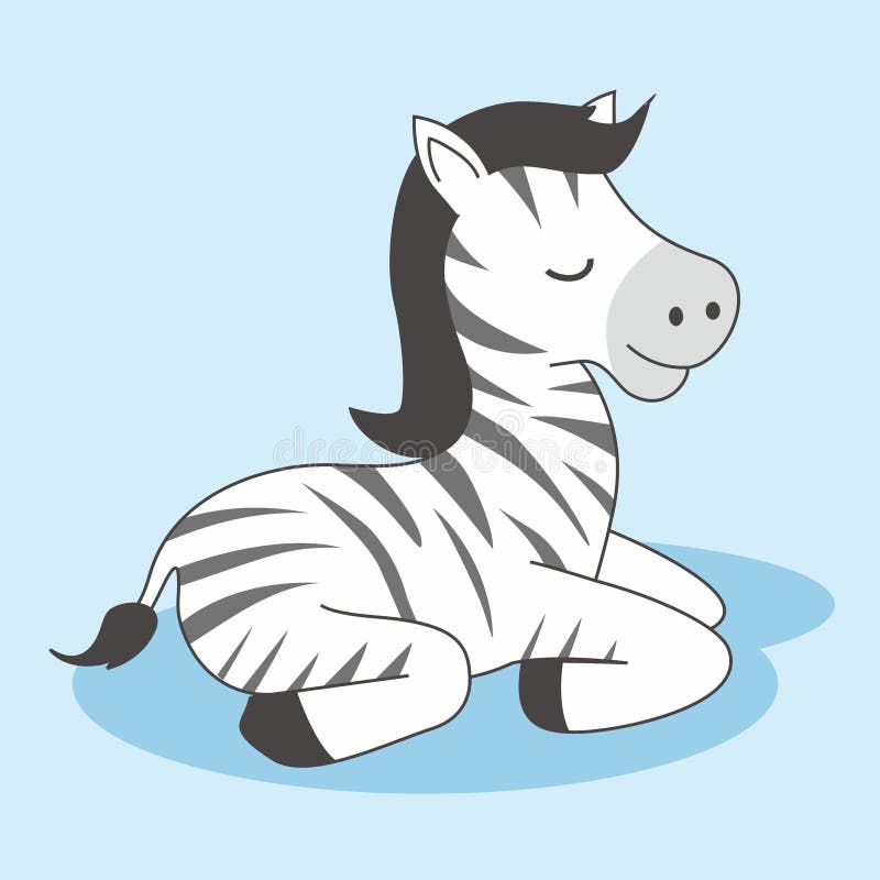 Zebra Cartoon Sitting Isolated Illustration Stock Vector - Illustration ...