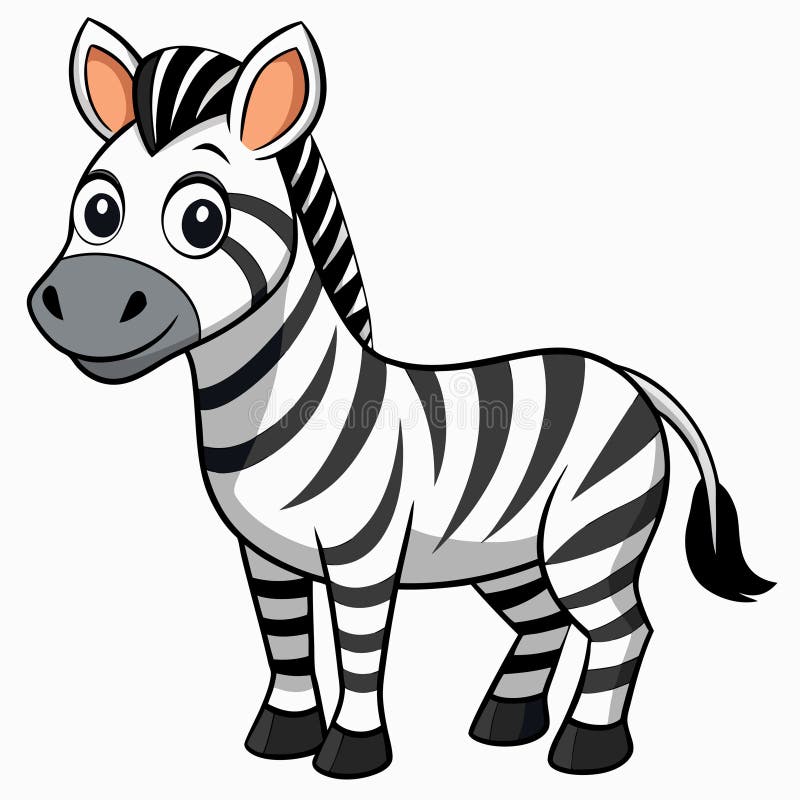 Zebra Cartoon Vector Illustration Scene White Background Stock ...