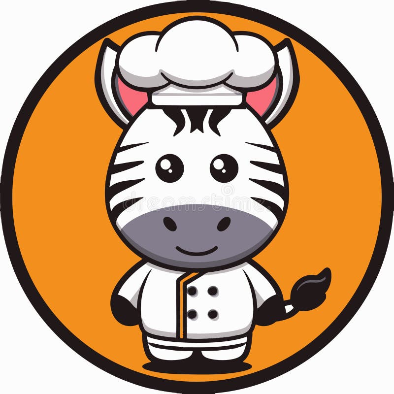 Zebra in a chef costume stock vector. Illustration of mammal - 358685086