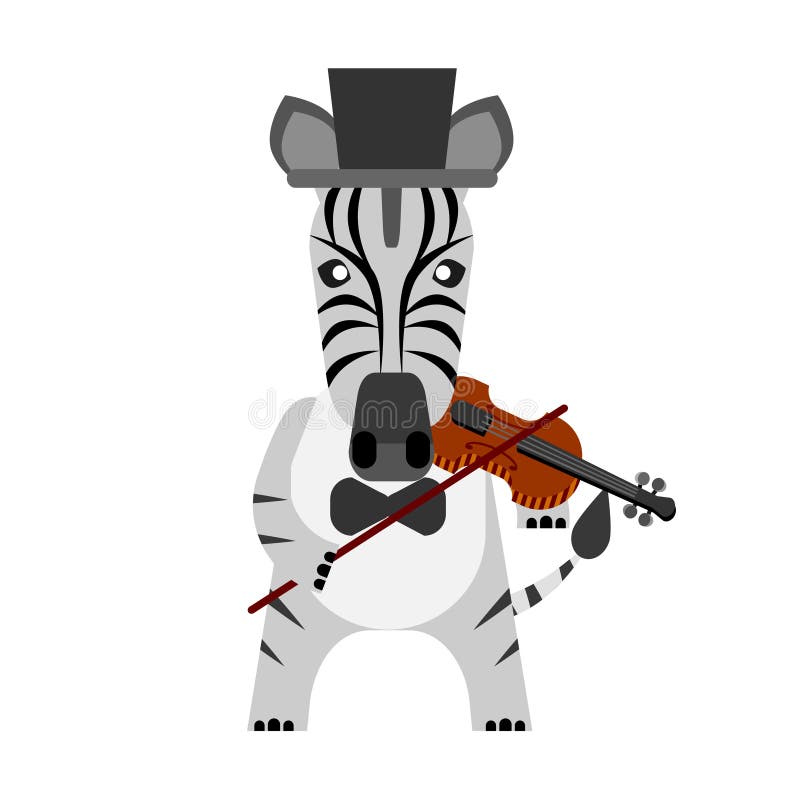 Zebra com violino ilustração do vetor. Ilustração de cartoon - 35416373