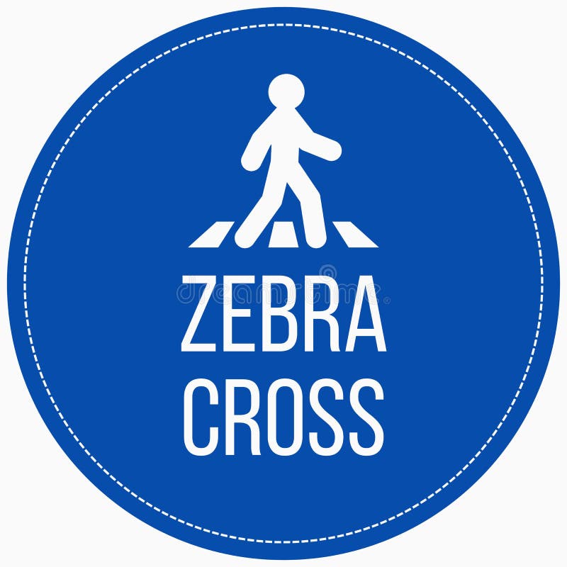 Zebra cross traffic sign stock illustration. Illustration of symbol ...