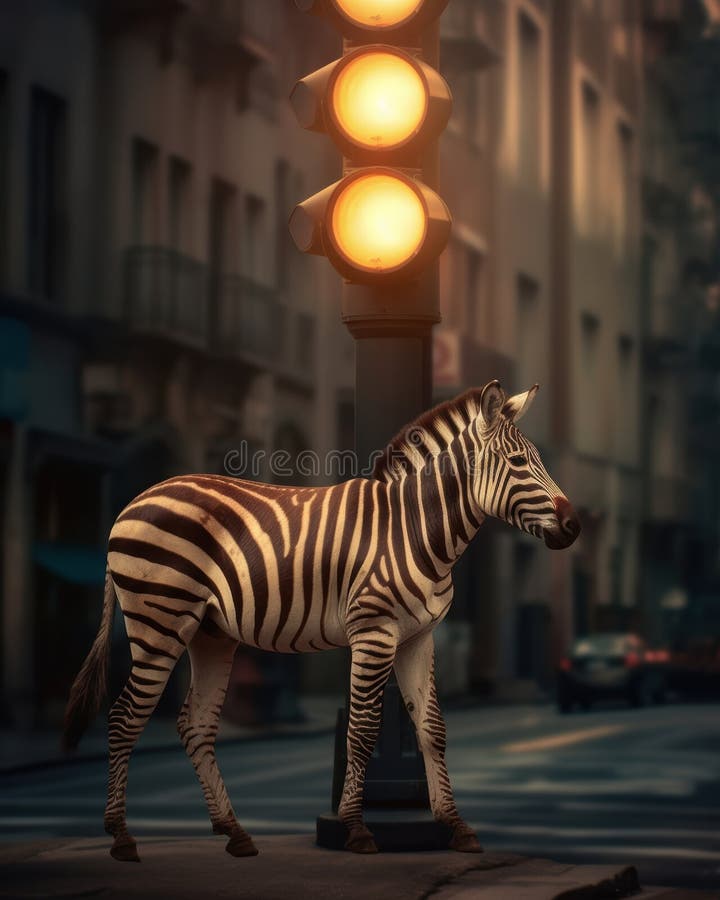 Zebra Crossing. Created by Generative Artificial Intelligence Stock ...