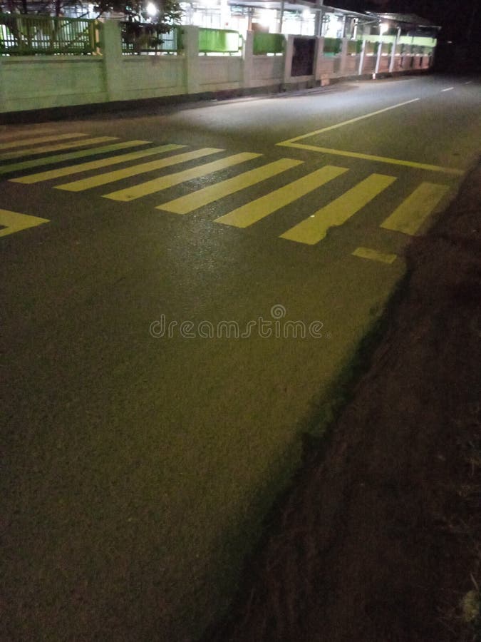 Zebra Crossing at Night Image Stock Image - Image of lighting, sunlight ...