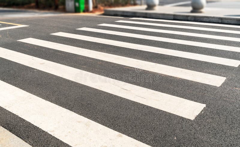 Zebra Crossing on Outdoor Road Stock Photo - Image of symbol, pavement ...