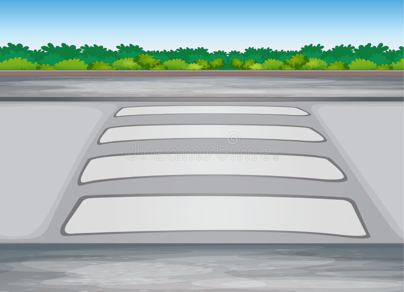 Zebra crossing on a road stock illustration. Illustration of street ...