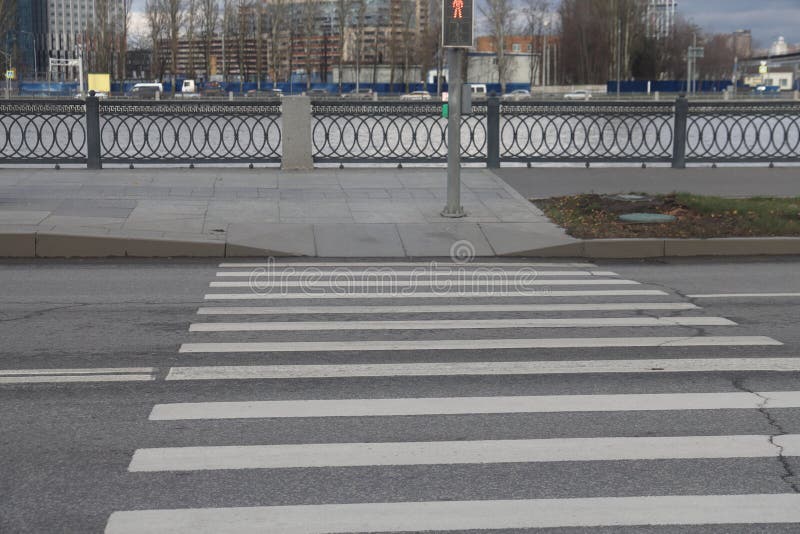 Zebra Crossing on the Roadway, Free Crossing, 2 Stock Photo - Image of ...