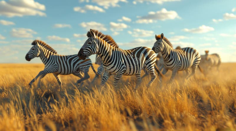 Zebra Crossing the Savannah in Namibia Savannah Stock Illustration ...