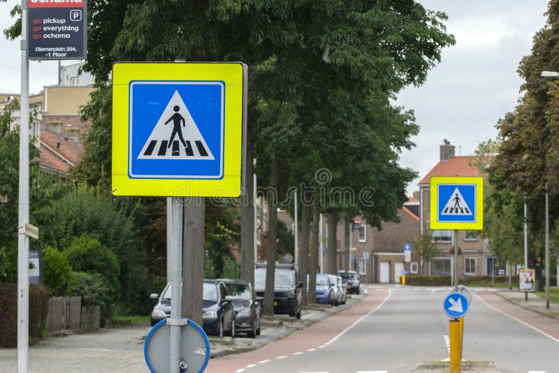 Zebra Crossing Sign at Diemen the Netherlands 7-10-2022 Editorial Stock ...