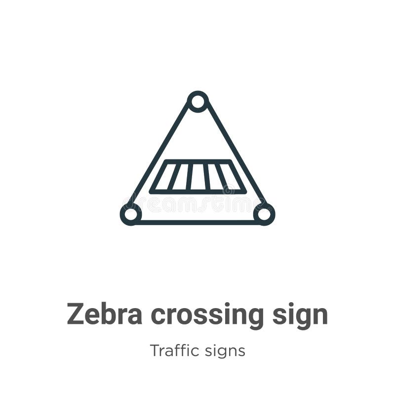 Zebra Crossing Sign Outline Vector Icon. Thin Line Black Zebra Crossing ...