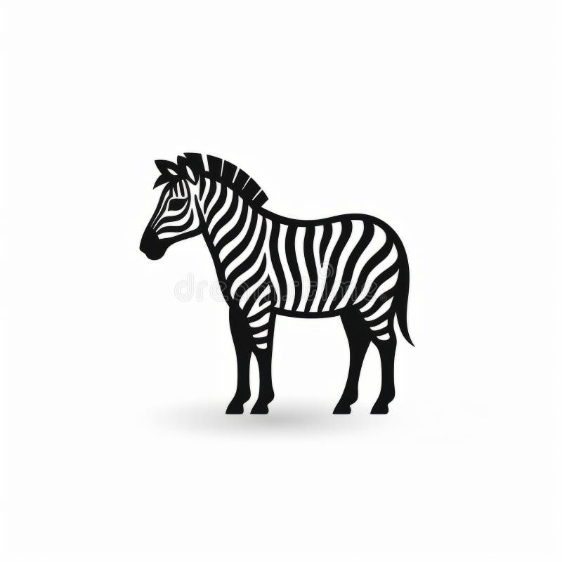Minimalistic Zebra Icon: Whimsical Congo Art in Uhd Stock Illustration ...