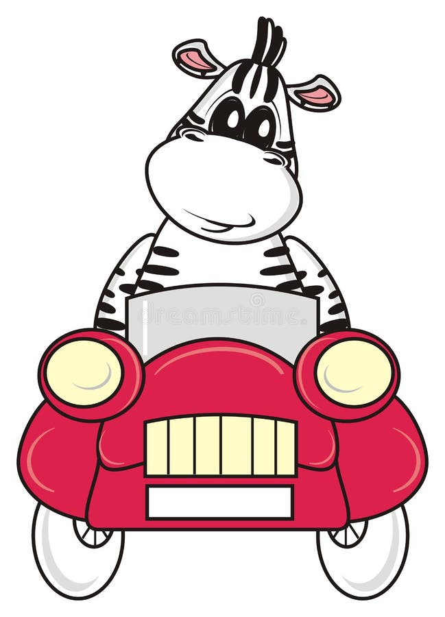 Zebra, Das Im Roten Auto Sitzt Stock Abbildung - Illustration von ...