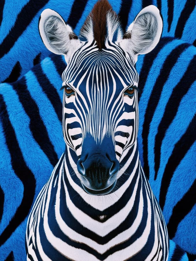 Zebra Against Blue Background Stock Image - Image of scientific, unique ...