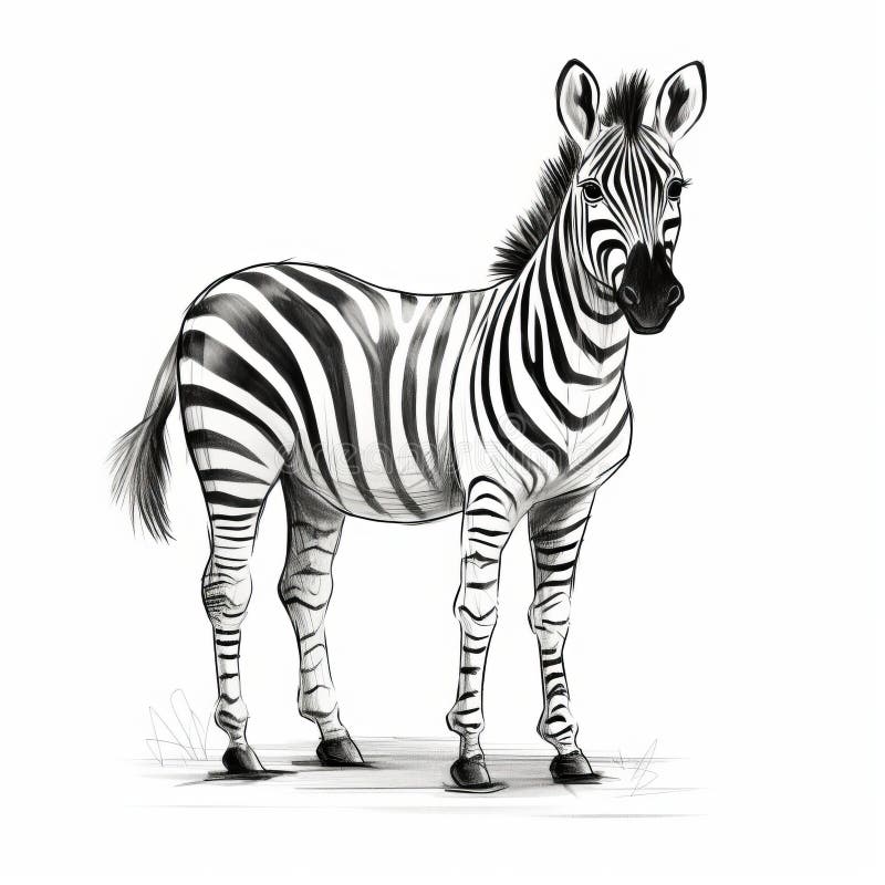 Detailed Character Illustration of a Zebra Standing Alone Stock ...