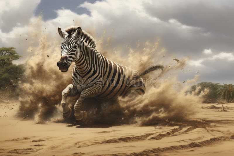 Zebra Dust Storm - a Zebra Run and Creating a Dust Storm Stock ...
