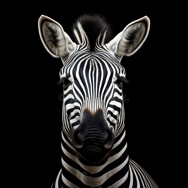 Zebra Facing Forward, Displaying Its Distinctive Black and White ...