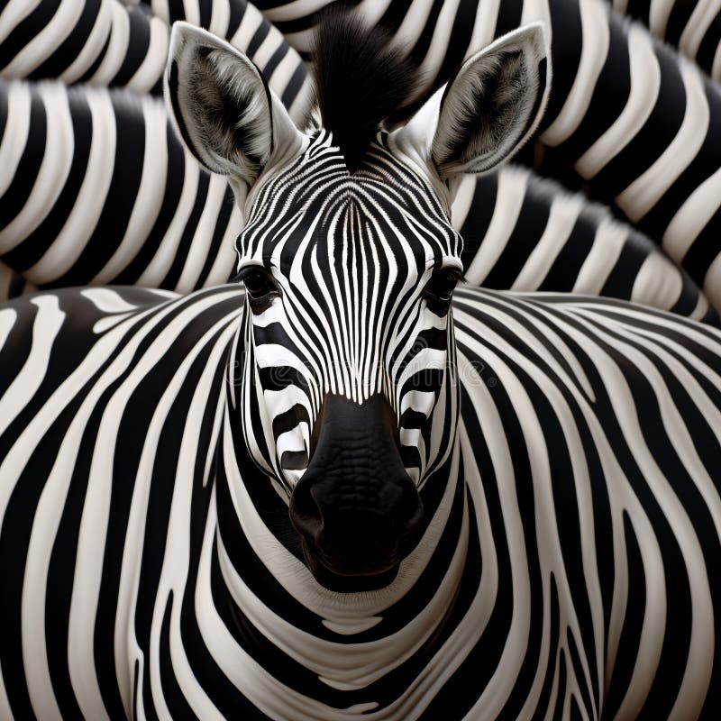 Zebra Facing Forward, Displaying Its Distinctive Black and White ...
