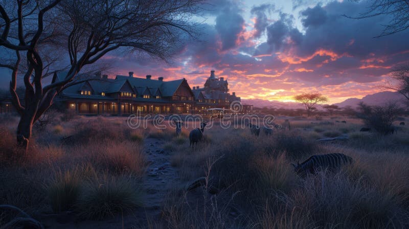 Zebra in a Field Near a House Stock Photo - Image of countryside ...