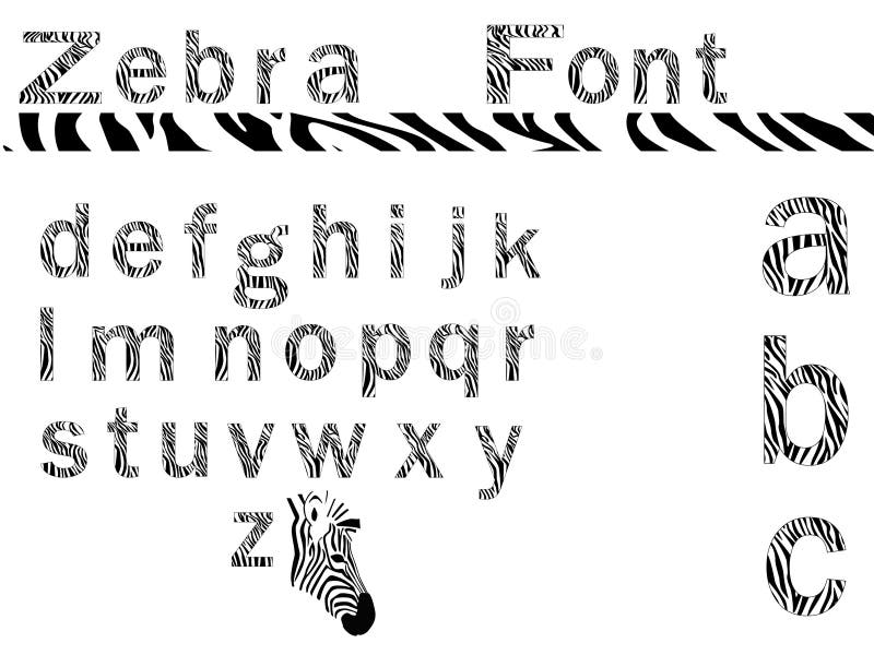 Zebra font stock vector. Illustration of read, africa - 12240345