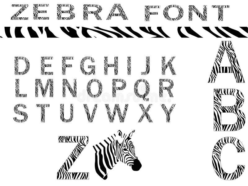 Zebra font vector stock vector. Illustration of graphic - 11759213