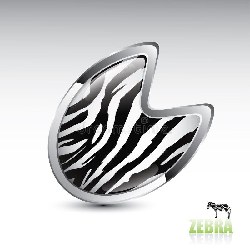 Zebra footprint button stock vector. Illustration of sign - 26956383
