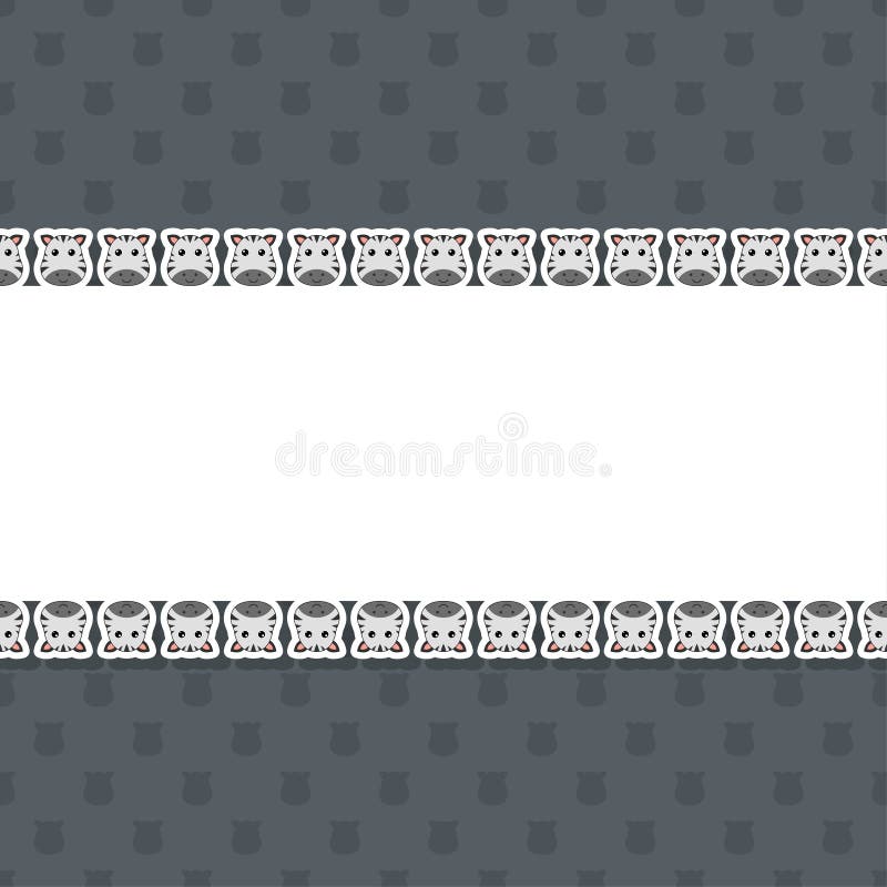 Zebra with Round Frame for Banner, Poster, and Greeting Card Stock ...