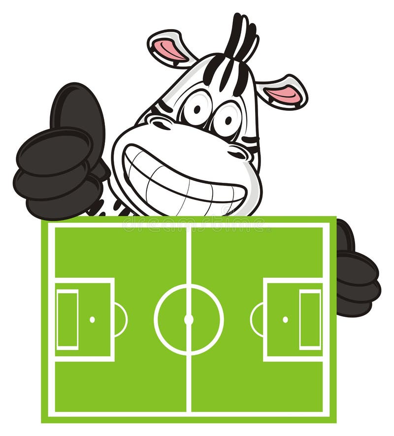 Zebra with a Green Field Football Stock Illustration - Illustration of ...