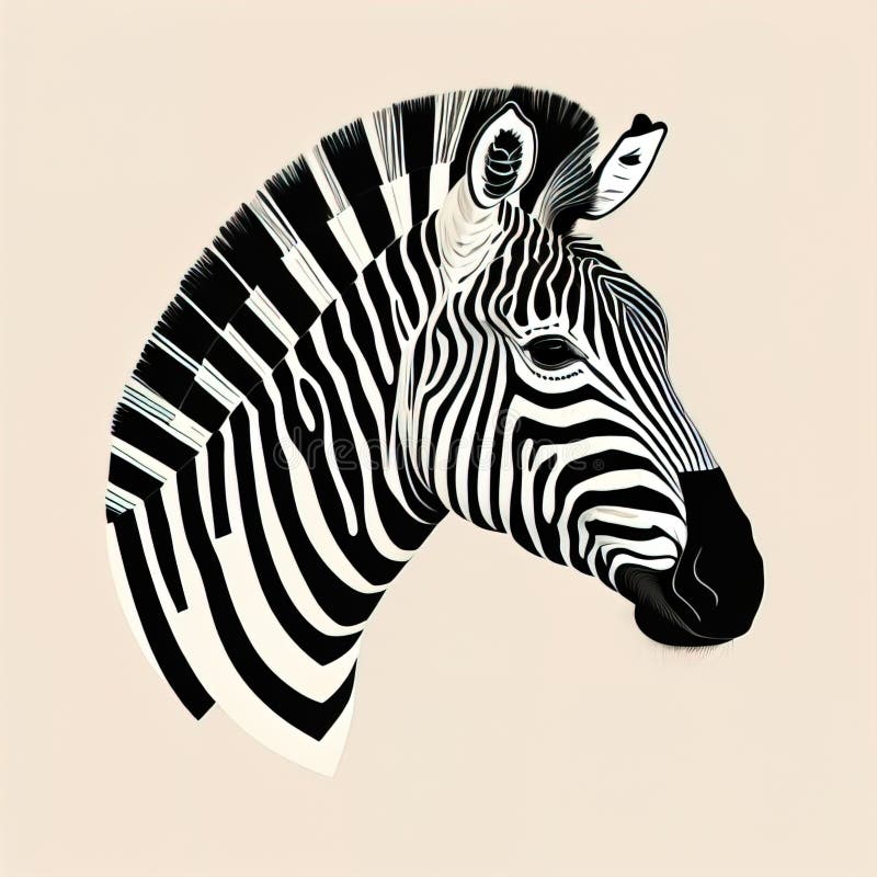Zebra Head. Vector Illustration. Zebra Head on White Background Stock Photo - Image of animal ...