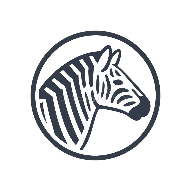 Zebra Head Logo. Simple Zebra Head Icon in Circle Stock Illustration ...