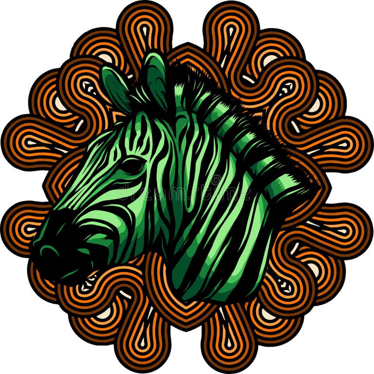 Hand Draw Zebra Head Vector Illustration Design Stock Vector ...