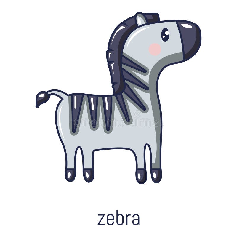 Zebra icon, cartoon style stock vector. Illustration of isolated ...