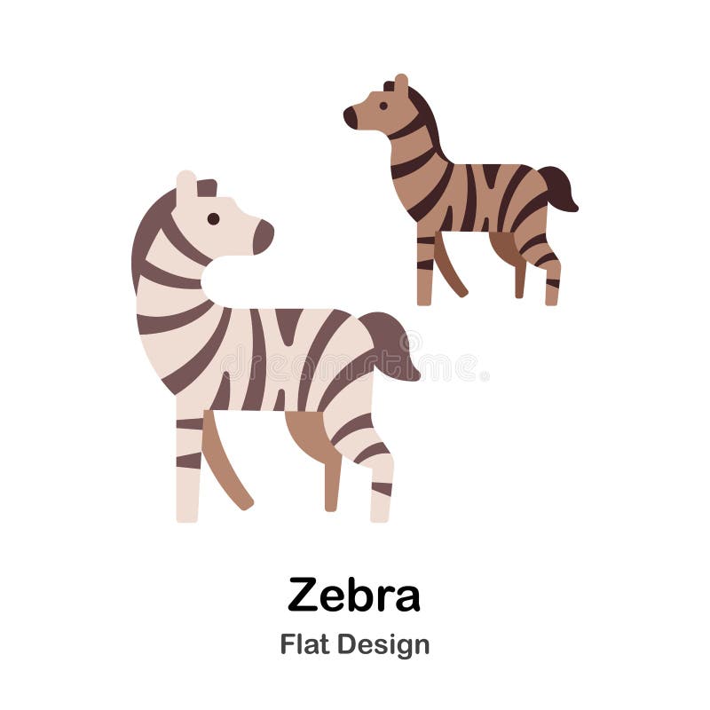 Zebra Flat Icon stock vector. Illustration of nature - 123790297