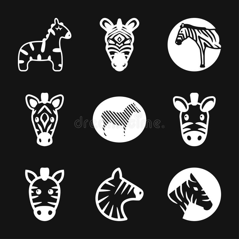 Zebra Icon. Wild Animals Silhouettes - Vector Illustration Stock ...