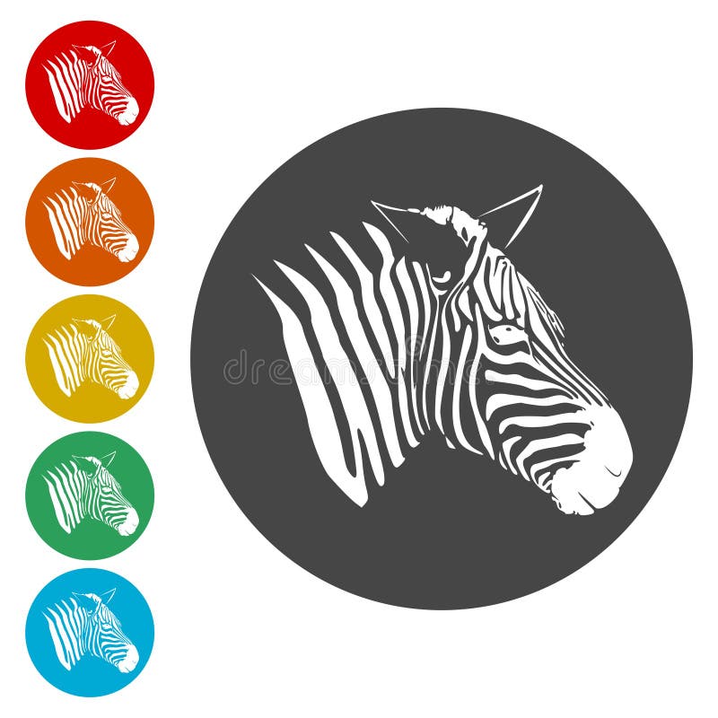 Zebra Icons Set - Illustration Stock Illustration - Illustration of ...