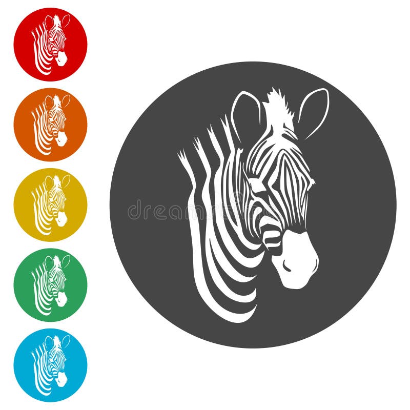 Zebra Icons Set - Vector Illustration Stock Vector - Illustration of ...