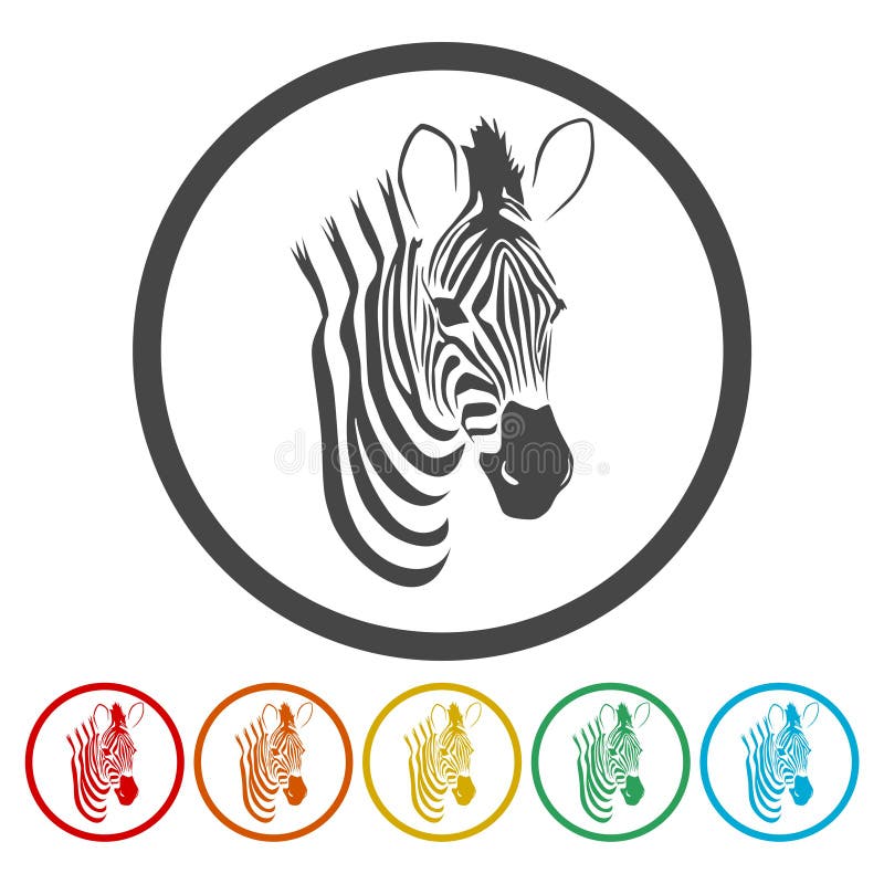 Zebra Icons Set - Vector Illustration Stock Vector - Illustration of ...