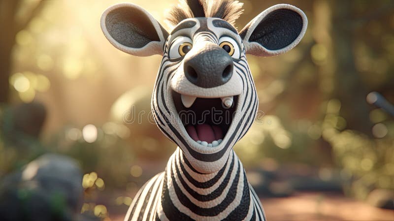 Zebra Illustration in the Forest Stock Illustration - Illustration of ...