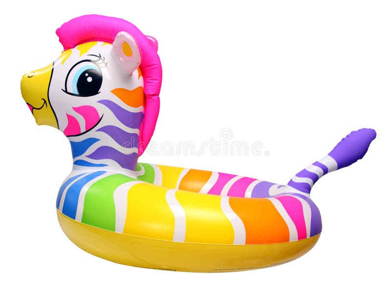 Inflatable Ring Floating in Swimming Pool on Sunny Day Stock Image ...