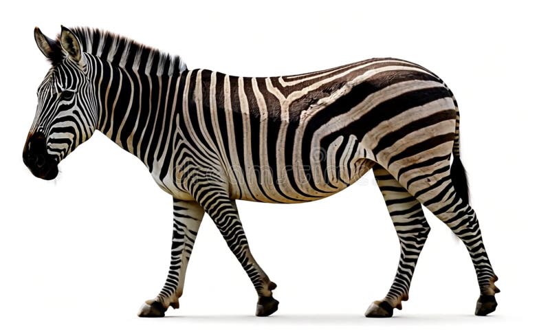 Zebra Isolated on White Background. Zebra White Screen Run Stock ...