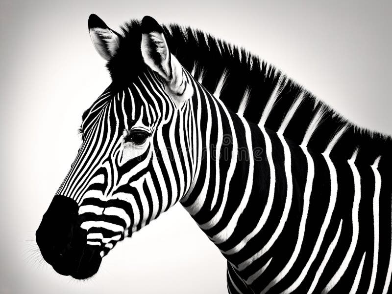 A Zebra with Its Head Turned To the Side, Looking Directly at the ...