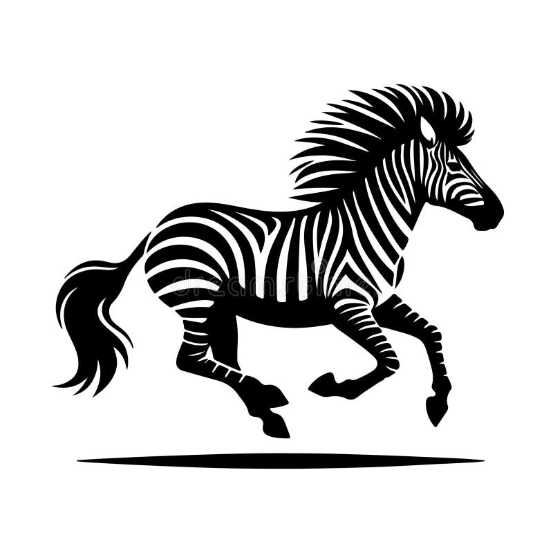 A Zebra Jumping Vector Art Silhouette Stock Vector - Illustration of ...