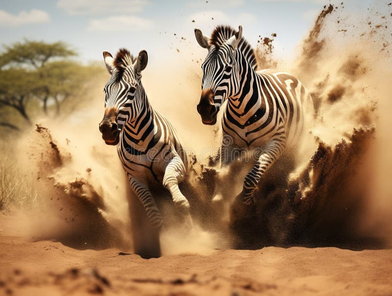 Zebra Kick in the Made with Generative AI Illustration Stock ...
