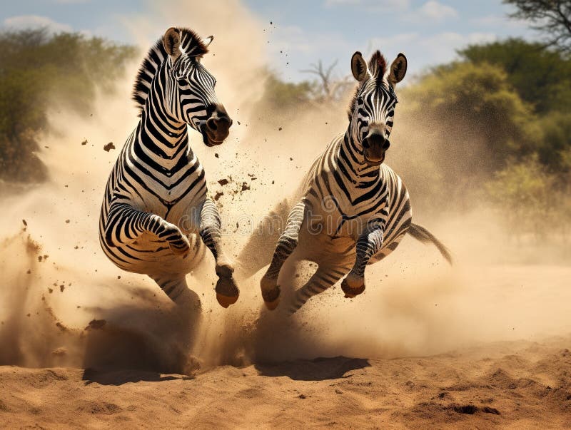Zebra Kick in the Made with Generative AI Illustration Stock ...
